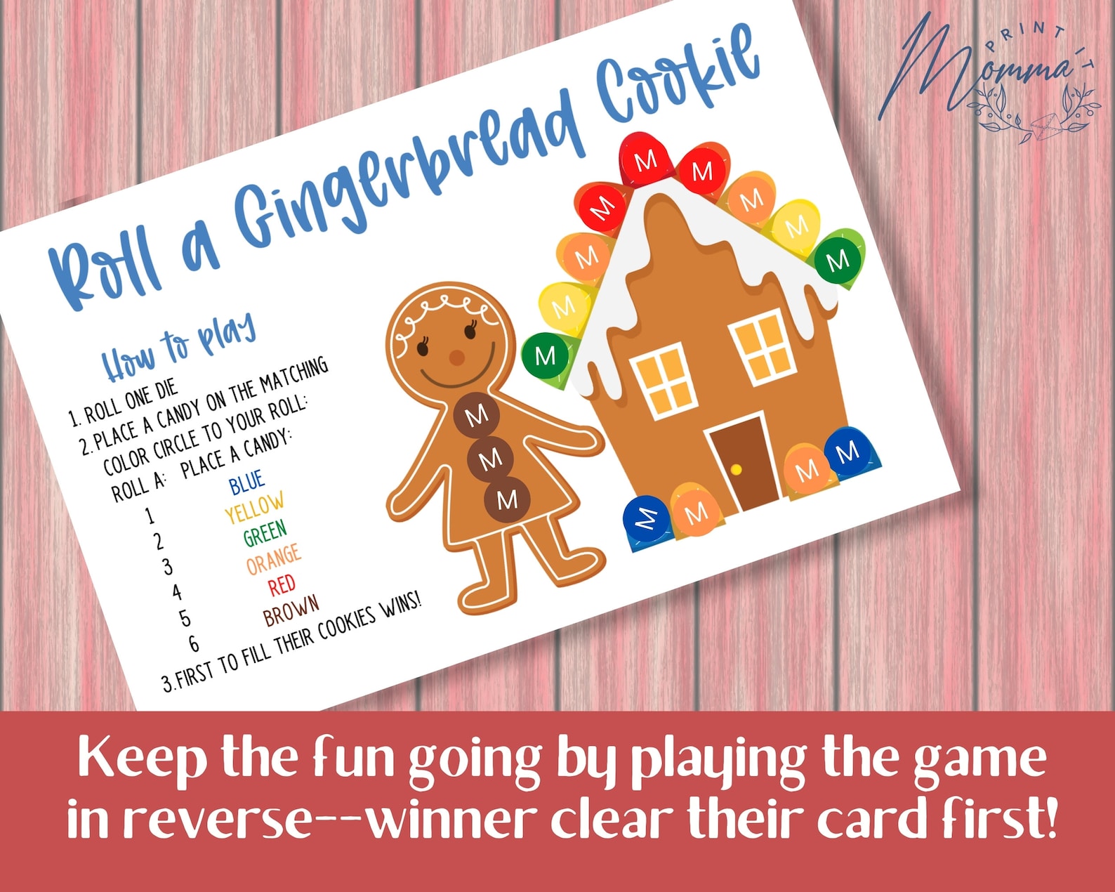 Roll a Gingerbread Cookie Game Printable | Christmas Gingerbread Man ...