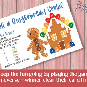 Roll a Gingerbread Cookie Game Printable | Christmas Gingerbread Man ...