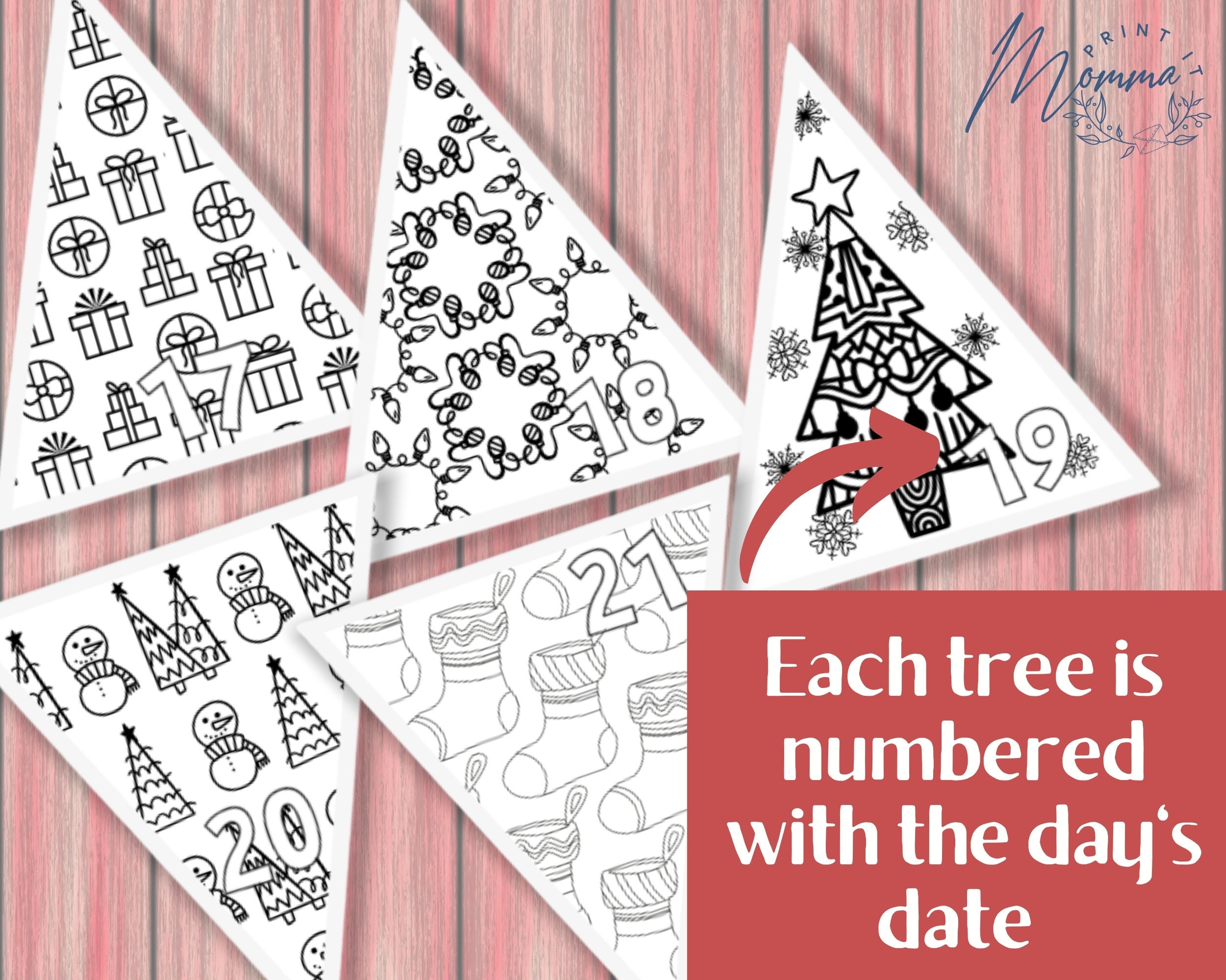 Advent Calendar Coloring Activity Printable | Christmas Advent Calendar ...
