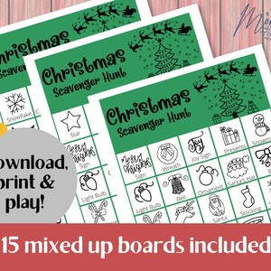 Christmas Outdoor Scavenger Hunt Printable | Christmas Bingo Digital ...