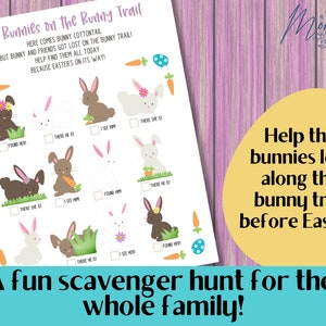 Easter Scavenger Hunt Lost Bunnies on the Bunny Trail Printable ...
