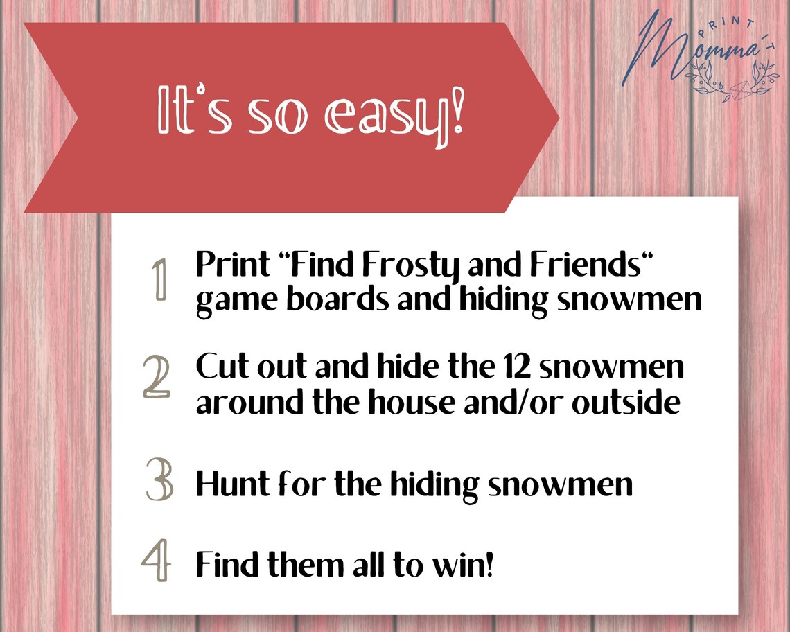 Find Frosty and Friends Game Printable Snowman Scavenger | Etsy