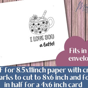 Mother's Day Coloring Card Printable | Kids Coloring DIY Card Digital ...