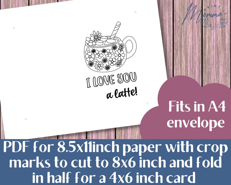 Mother's Day Coloring Card Printable Kids Coloring DIY - Etsy