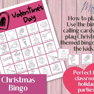 Valentine's Day Bingo Kit Printable | Kid's Valentine's Day Scavenger ...