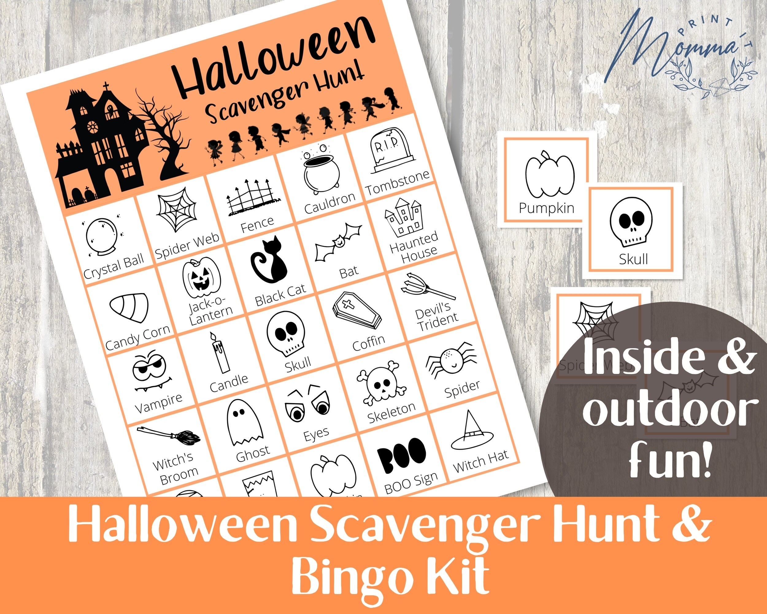 Halloween Kids Activity Pages, Bingo, Scavenger Hunt and Memory Game ...