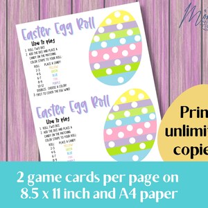 Easter Egg Roll Kids Dice Game Printable | Easter Kids Activity Digital ...