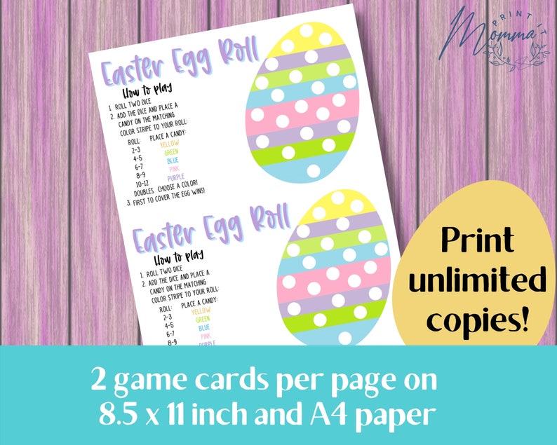 Easter Egg Roll Kids Dice Game Printable | Easter Kids Activity Digital ...