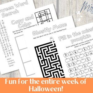 Halloween Kids Activity Pages Printable | Halloween Activity Sheets ...