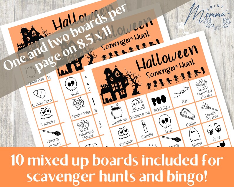 Halloween Kids Activity Pages, Bingo, Scavenger Hunt and Memory Game ...
