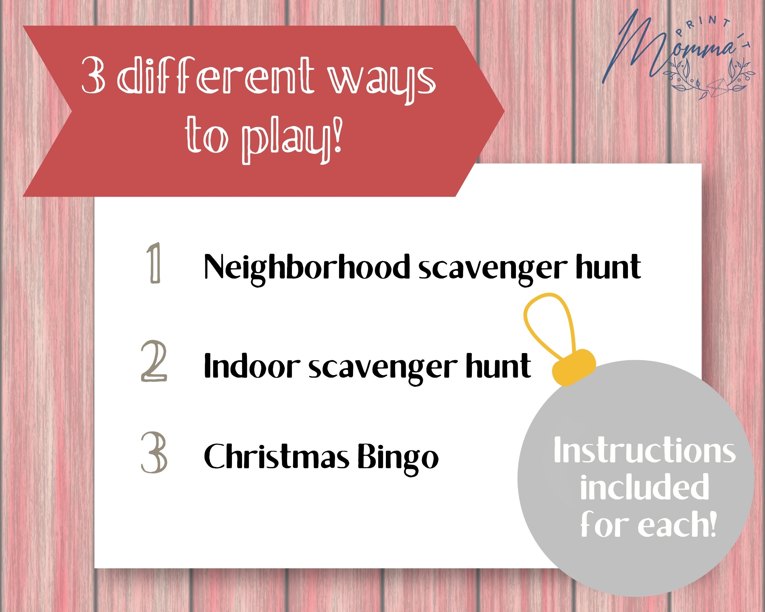 Christmas Outdoor Scavenger Hunt Printable Christmas Bingo | Etsy