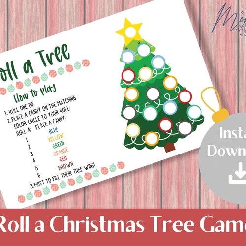 Roll a Christmas Tree Game Printable Christmas Tree Game - Etsy