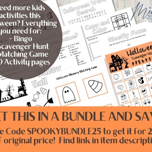Halloween Scavenger Hunt Printable | Halloween Bingo Cards Digital ...