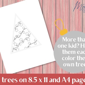 Christmas Tree Coloring Activity Printable | Kids DIY Christmas Wall ...