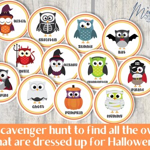 Scavenger Hunt Halloween Owls Printable | Monster Mash Kids Activity ...
