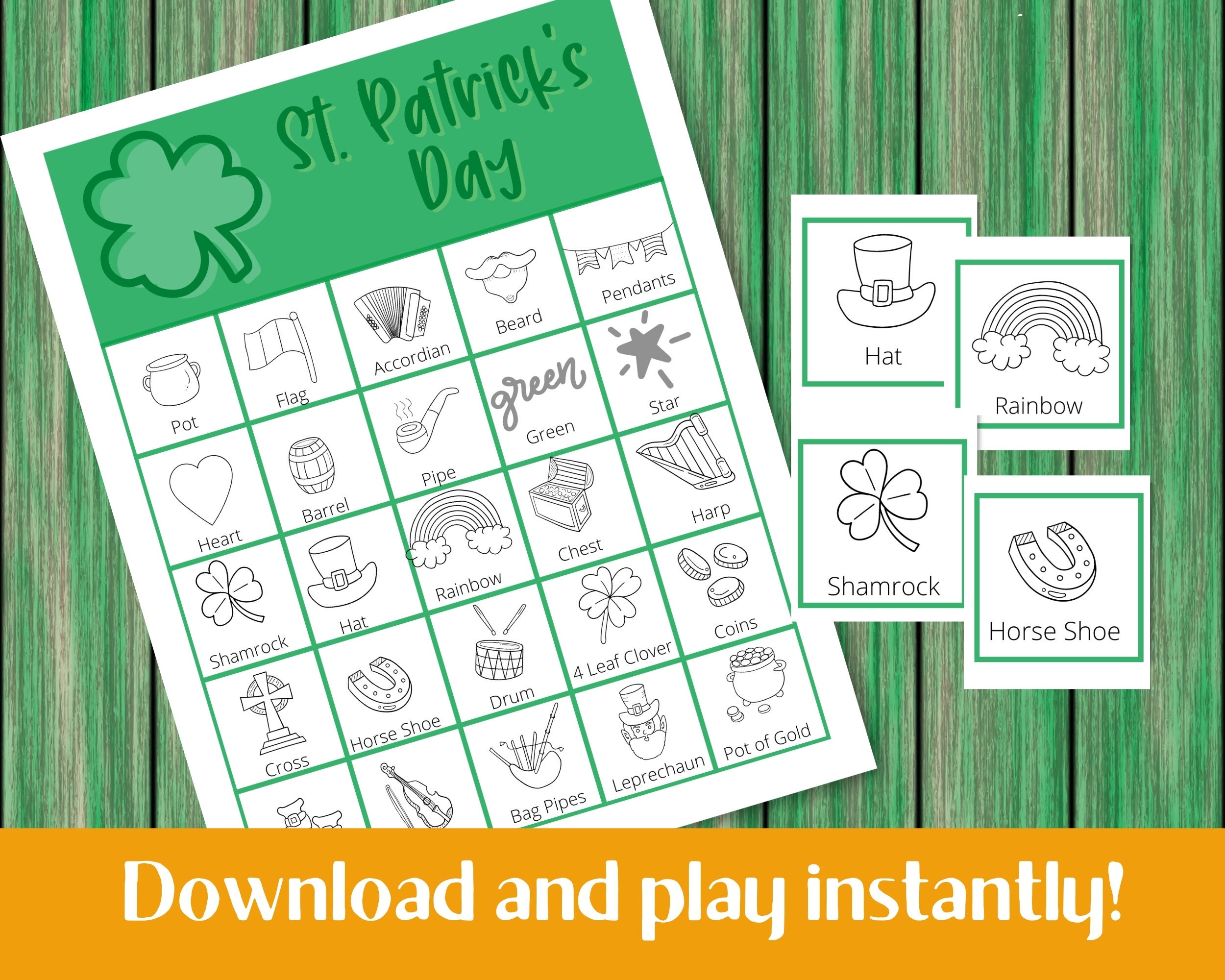 St. Patrick's Day Kids Bingo and Indoor Scavenger Hunt Printable | St ...