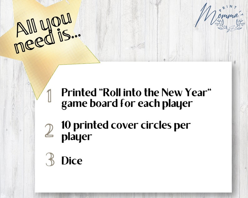 Roll Into the New Year Kids Game Printable New Year's - Etsy