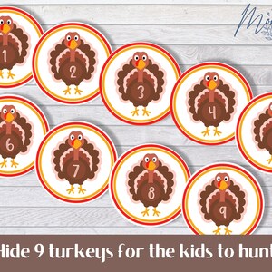 Turkey Hunt Game Printable | Thanksgiving Turkey Scavenger Hunt Digital ...