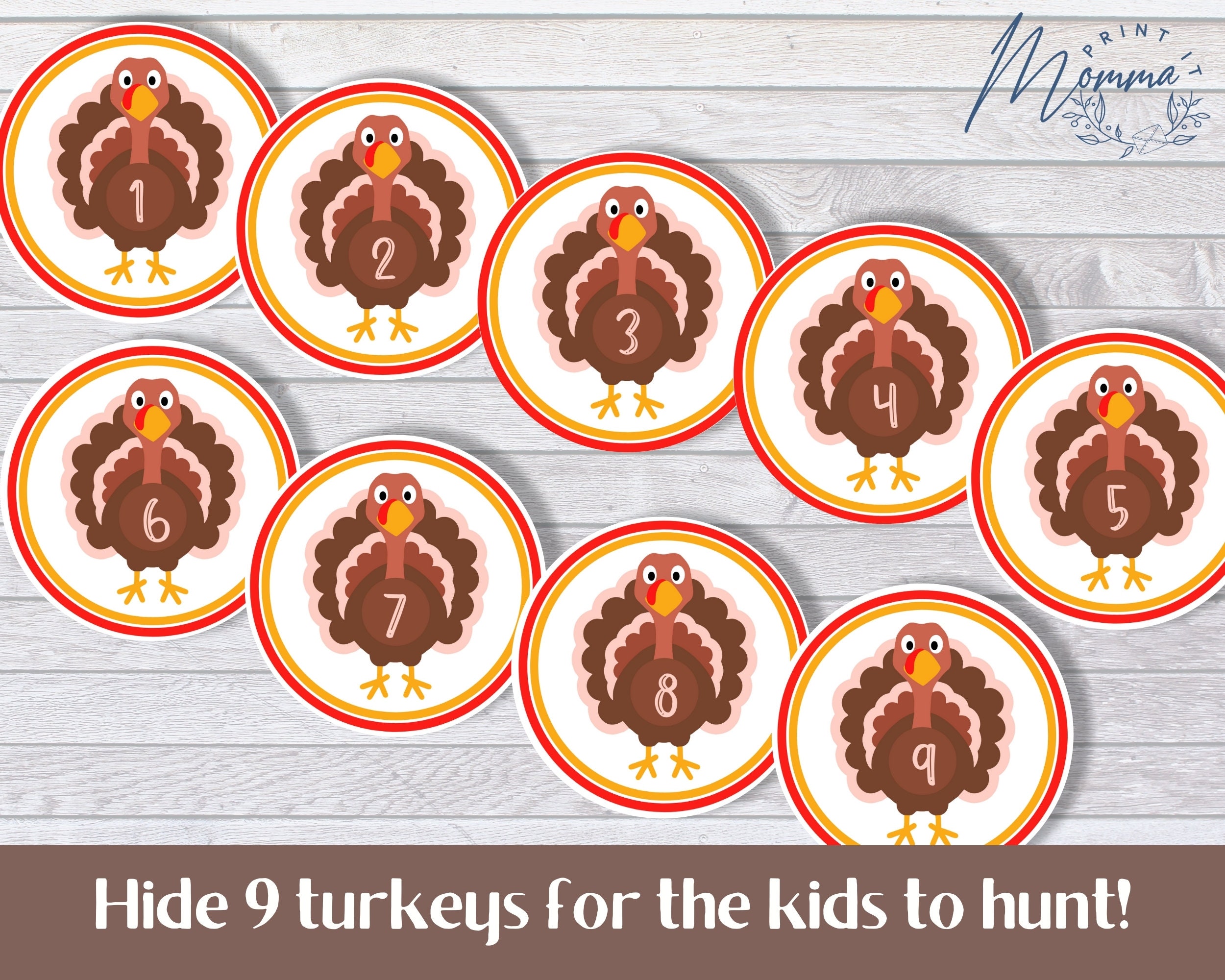 Turkey Hunt Game Printable | Thanksgiving Turkey Scavenger Hunt Digital ...