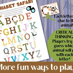 Scavenger Hunt Alphabet Safari Printable | Alphabet Hiding Game Digital ...