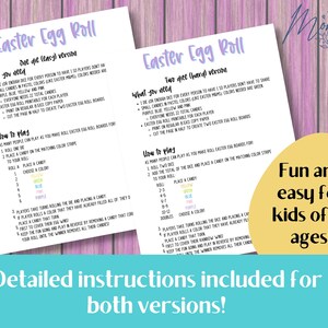 Easter Egg Roll Kids Dice Game Printable | Easter Kids Activity Digital ...