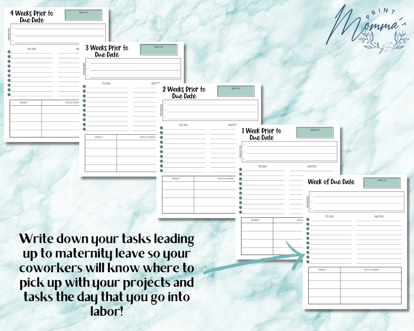 Maternity Leave Planner Printable | Fillable Work Maternity Leave Plan ...