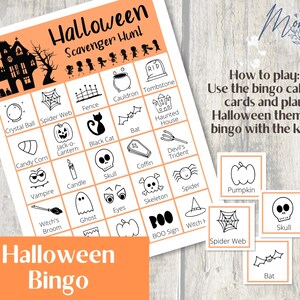 Halloween Scavenger Hunt Printable | Halloween Bingo Cards Digital ...