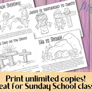 Easter Story Kids Activity Page Printable Holy Week Coloring Pages ...