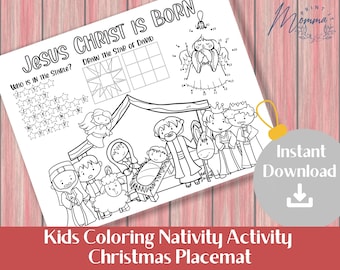 Nativity Coloring Kids Advent Calendar Christmas Coloring - Etsy