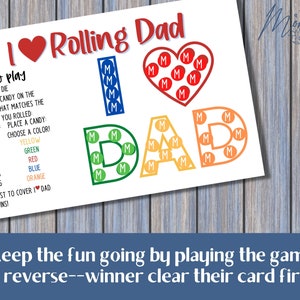 I HEART Rolling Dad Kids Dice Game Printable | Father's Day Kids ...