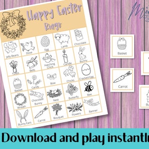 Easter Kids Bingo and Indoor Scavenger Hunt Printable | Easter Activity ...