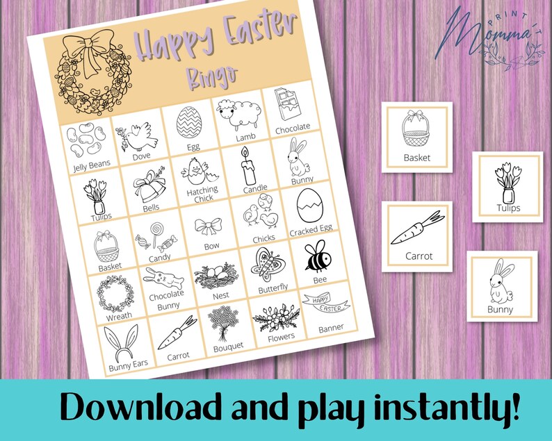 Easter Kids Bingo and Indoor Scavenger Hunt Printable Easter Activity ...