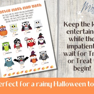 Scavenger Hunt Halloween Owls Printable | Monster Mash Kids Activity ...