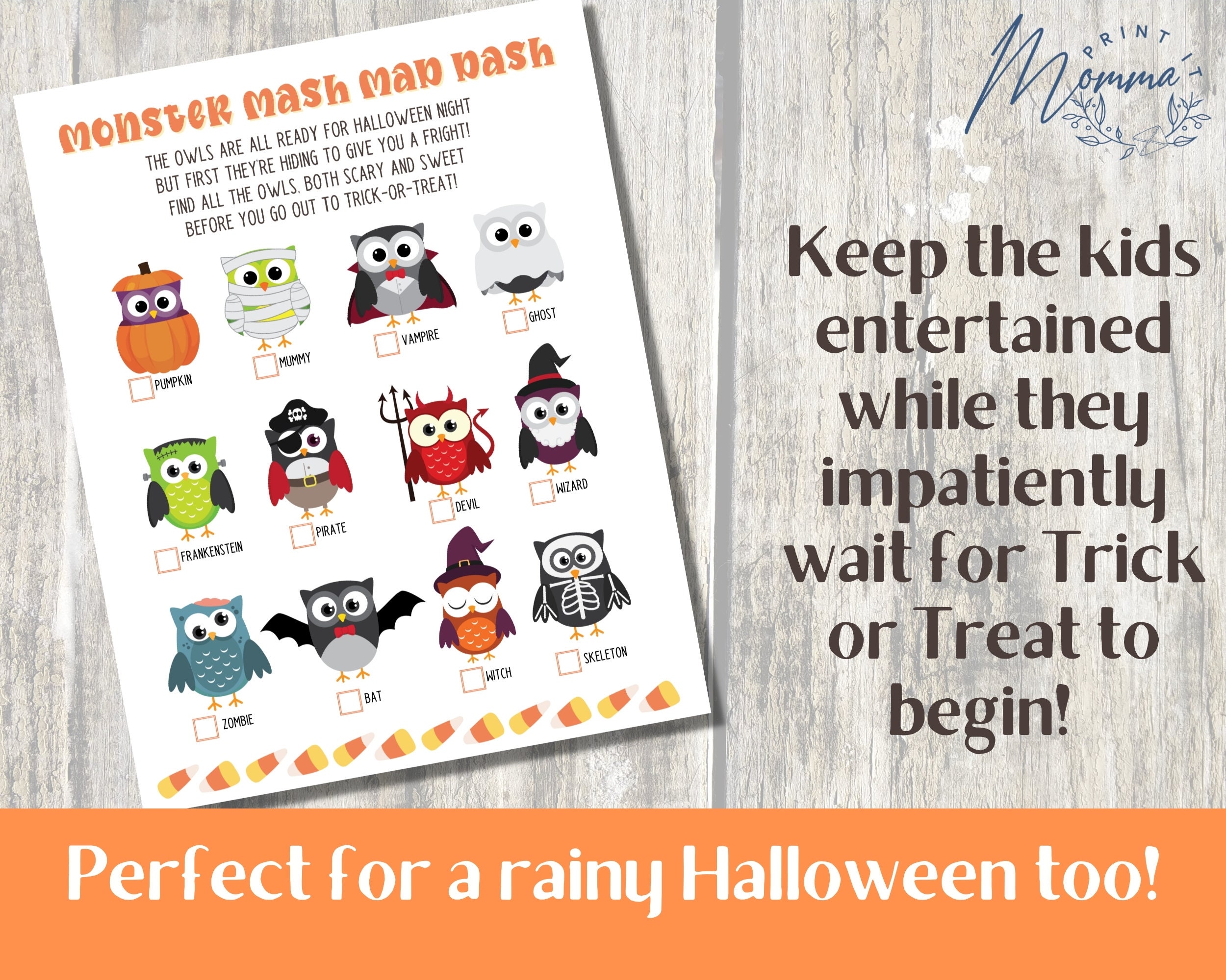 Scavenger Hunt Halloween Owls Printable | Monster Mash Kids Activity ...