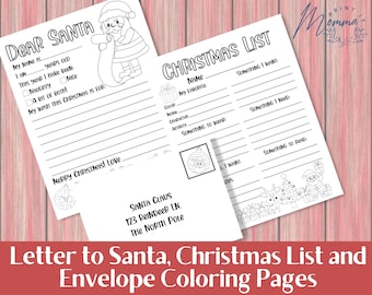 Printable Dear Santa Letter Template Christmas Wish List - Etsy