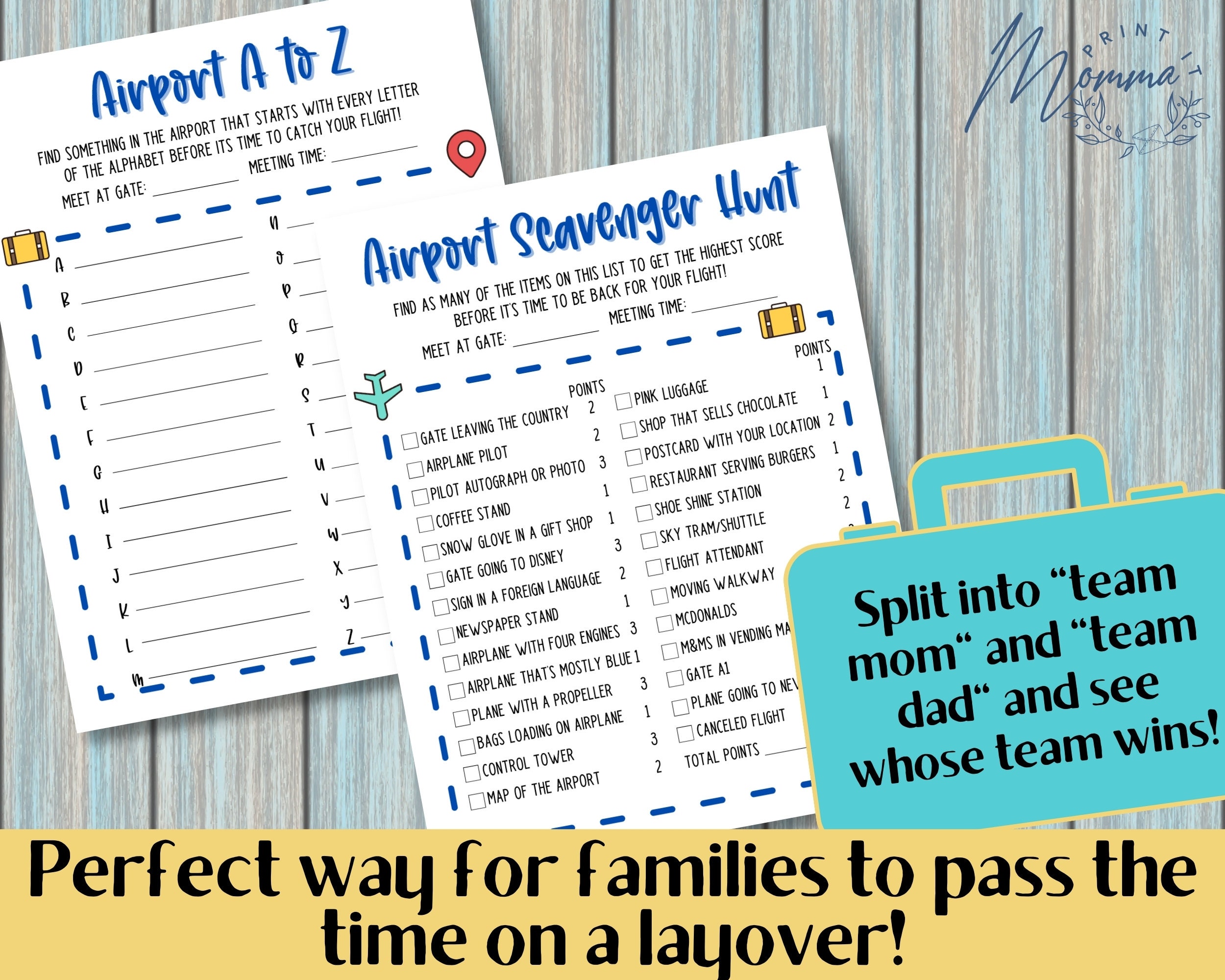 Airport Scavenger Hunt Bundle Printable | Family Vacation Activity ...