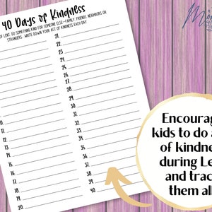 Lent Journal Kids Activity Page Printable | 40 Days of Lent and Random ...