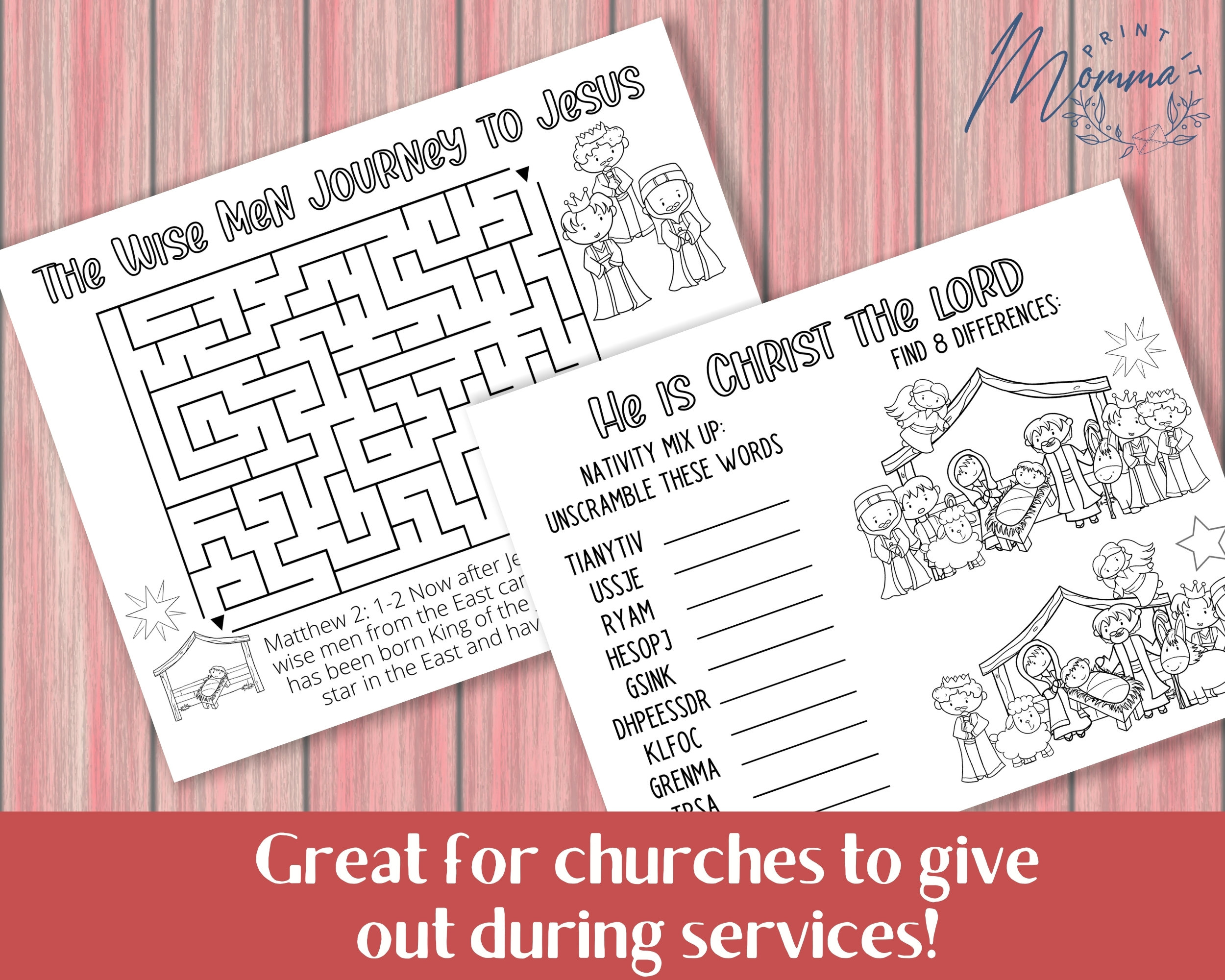 Nativity Coloring Activity Pages Printable Christmas | Etsy