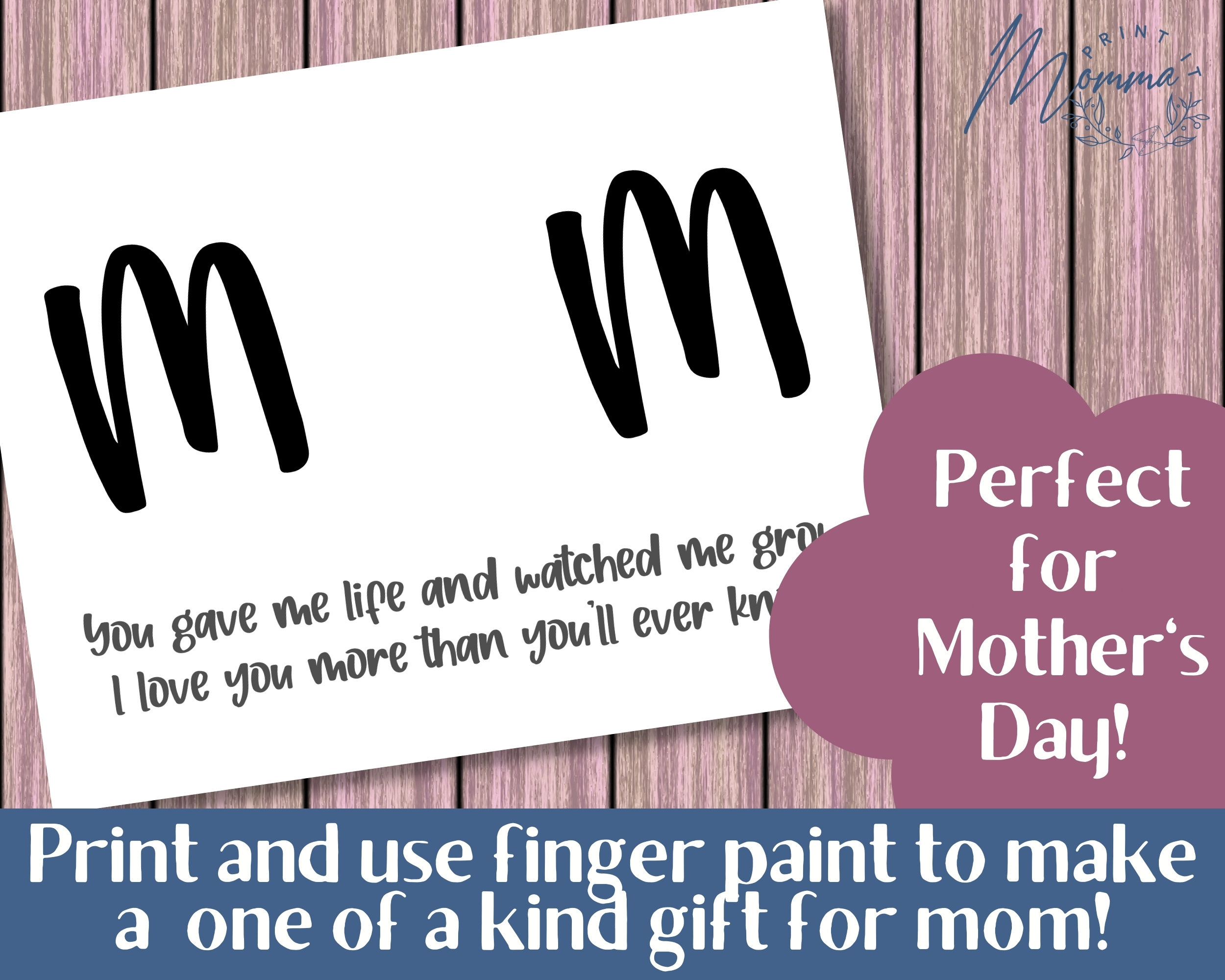 Mother's Day Gift From Kids Printable Handprint Keepsake Mom Gift ...