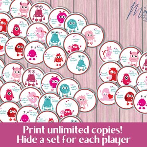 Valentine's Day Kids Scavenger Hunt Printable | Monster Valentine Hide ...