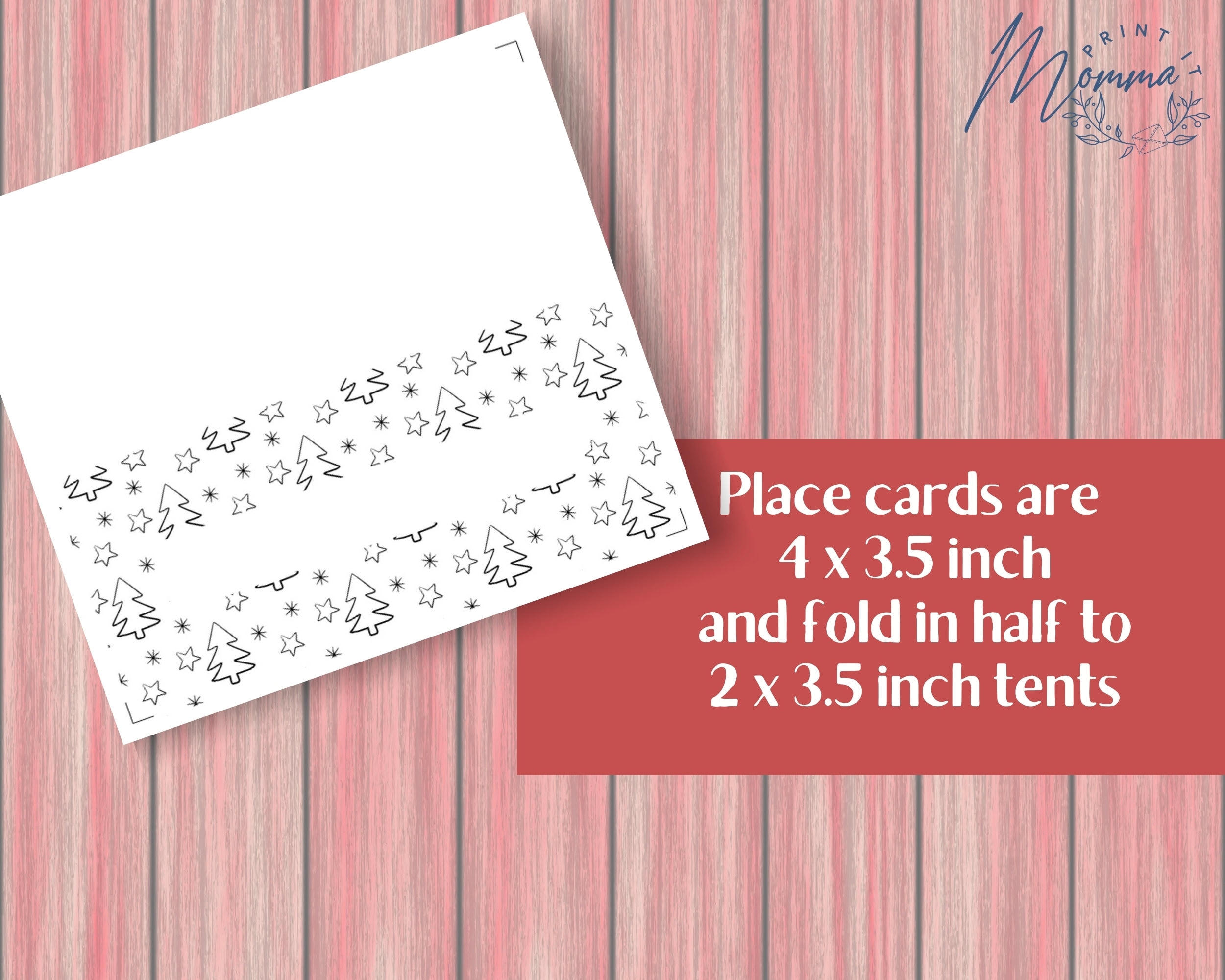 Christmas Patterns Coloring Table Place Cards Set Printable Christmas ...