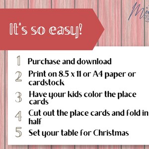 Christmas Santa Coloring Table Place Cards Set Printable | Christmas ...