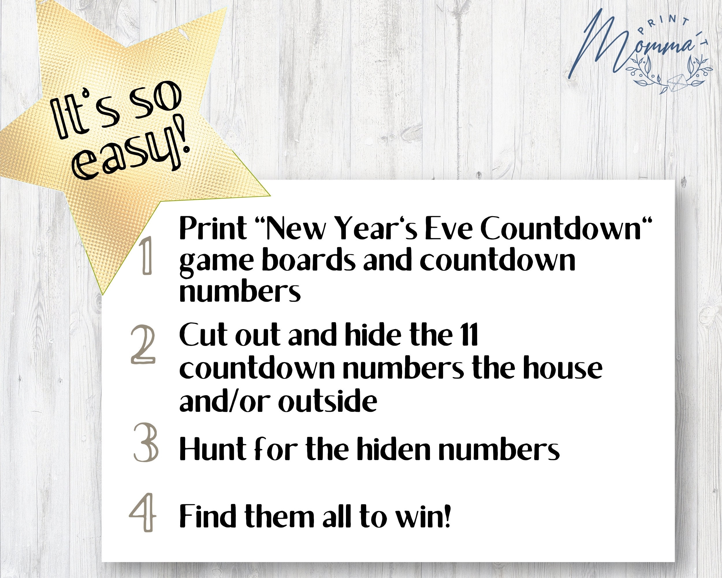 New Year's Eve Scavenger Hunt Game Printable | New Year's Eve Count ...