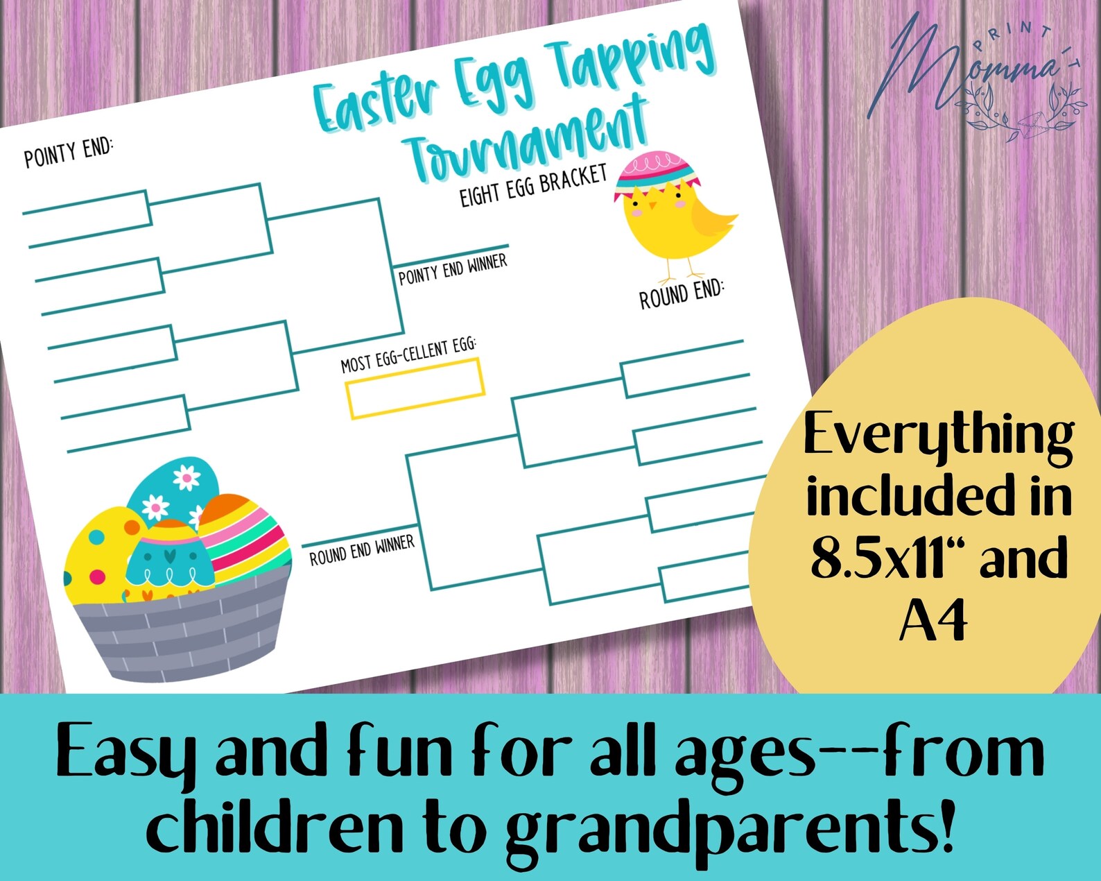 Easter Egg Tapping Tournament Kit Printable Easter Family Egg Activity ...