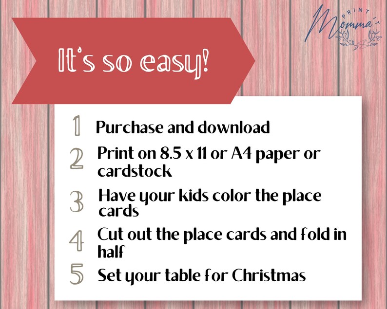 Christmas Patterns Coloring Table Place Cards Set Printable - Etsy