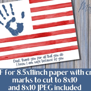 Father's Day Gift From Kids for Military Dad Printable | Handprint ...