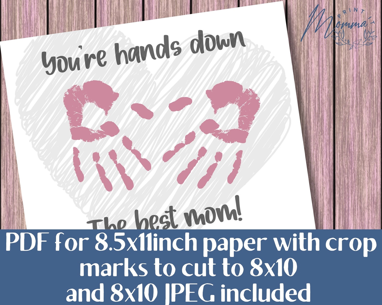 Mother's Day Gift From Kids Printable Handprint Art Mom Gift Digital ...