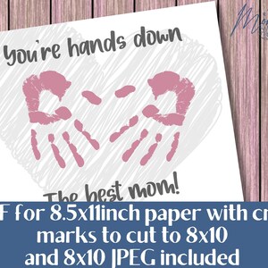 Mother's Day Gift From Kids Printable | Handprint Art Mom Gift Digital ...