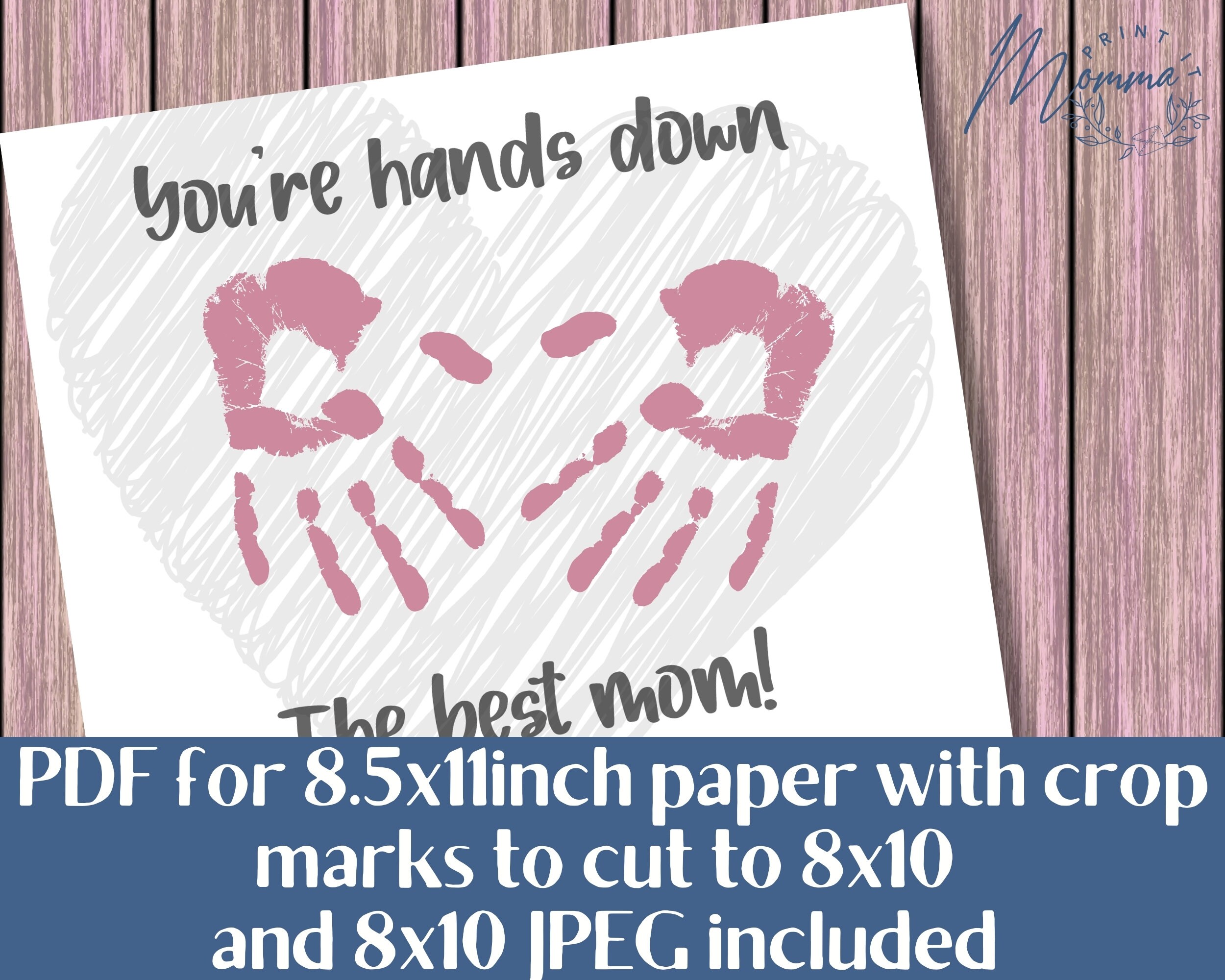 Mother's Day Gift From Kids Printable Handprint Art Mom Gift Digital ...