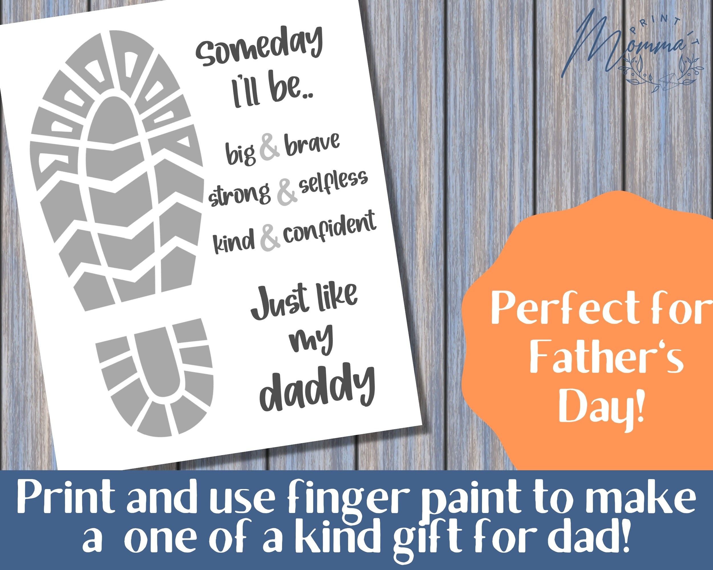 Father's Day Gift From Kids Printable Just Like My Daddy Handprint ...